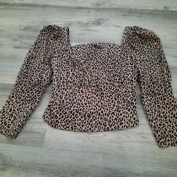 Zara | Tops | Zara Leopard Print Top | Poshmark